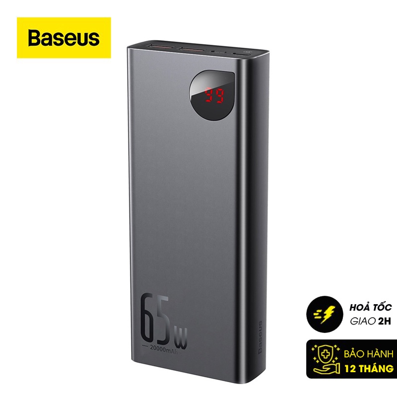 Pin dự phòng sạc nhanh Baseus Adaman Metal Digital Display Quick Charge Power Bank 65W cho ...