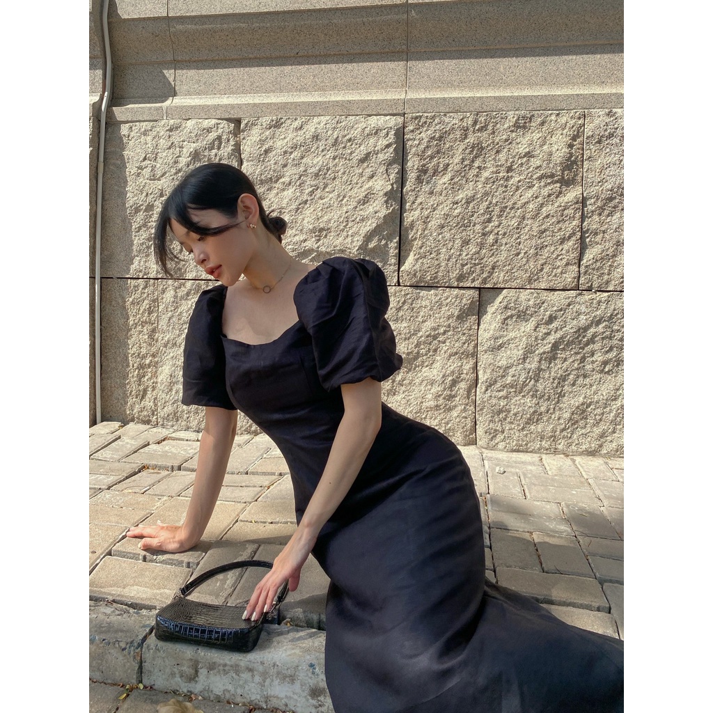 Hanami_ Cara_đầm linen cao cấp tay phồng | Shopee Việt Nam