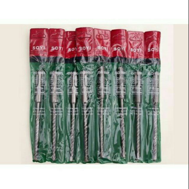 Bộ 10 Mũi Khoan Bê Tông Đuôi Gài SOYI Phi 6-8-10-12-14-16mm | Shopee ...