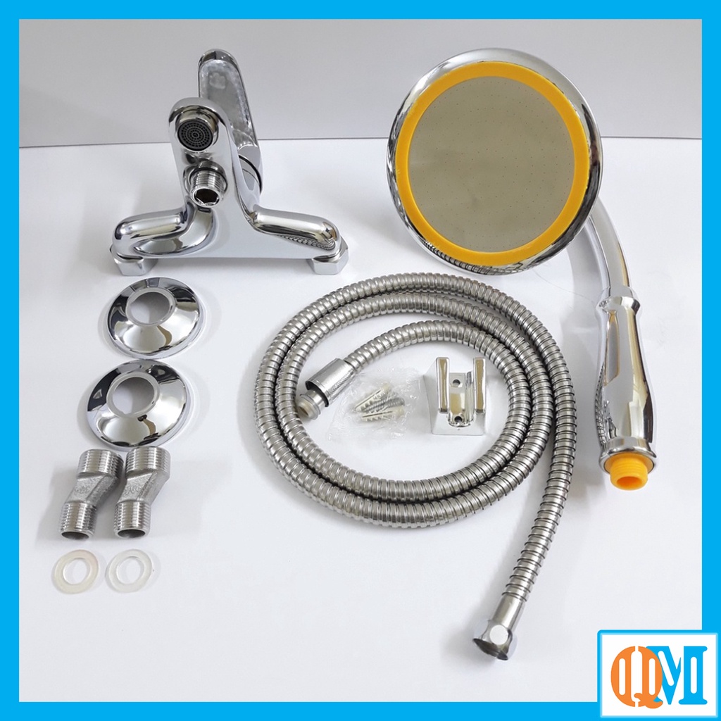 Bộ đầy đủ Củ sen nóng lạnh bằng đồng nhỏ và Tay sen tăng áp loại to mặt ...