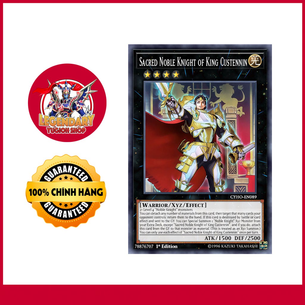 [Thẻ Bài Yugioh Chính Hãng] Sacred Noble Knight of King Custennin | Shopee Việt Nam