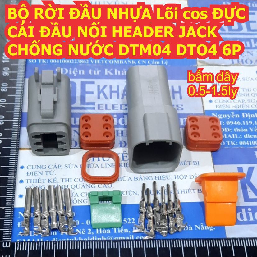 BỘ RỜI ĐẦU NHỰA Lõi cos ĐỰC CÁI ĐẦU NỐI HEADER JACK CHỐNG NƯỚC DTM04 DTO4 2P ~ 12P kde8537 ...