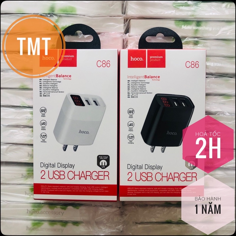 Cốc sạc nhanh / Củ sạc nhanh Hoco C86 / C86A 2 cổng sạc USB sạc nhanh 2 ...