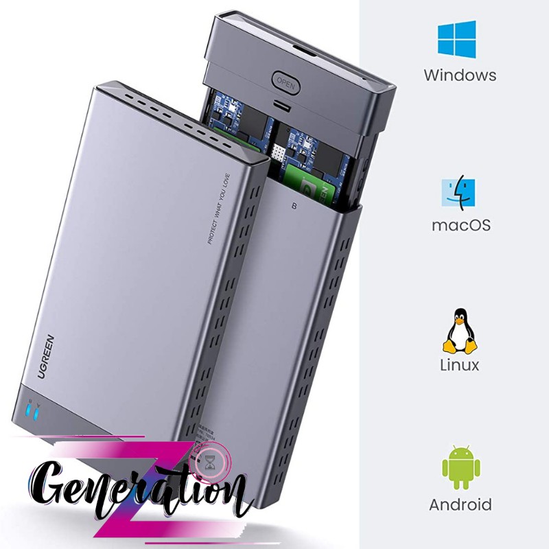 Hộp đựng ổ cứng M.2 SATA khe cắm kép cho SSD SATA NGFF chuẩn USB Type-C ...
