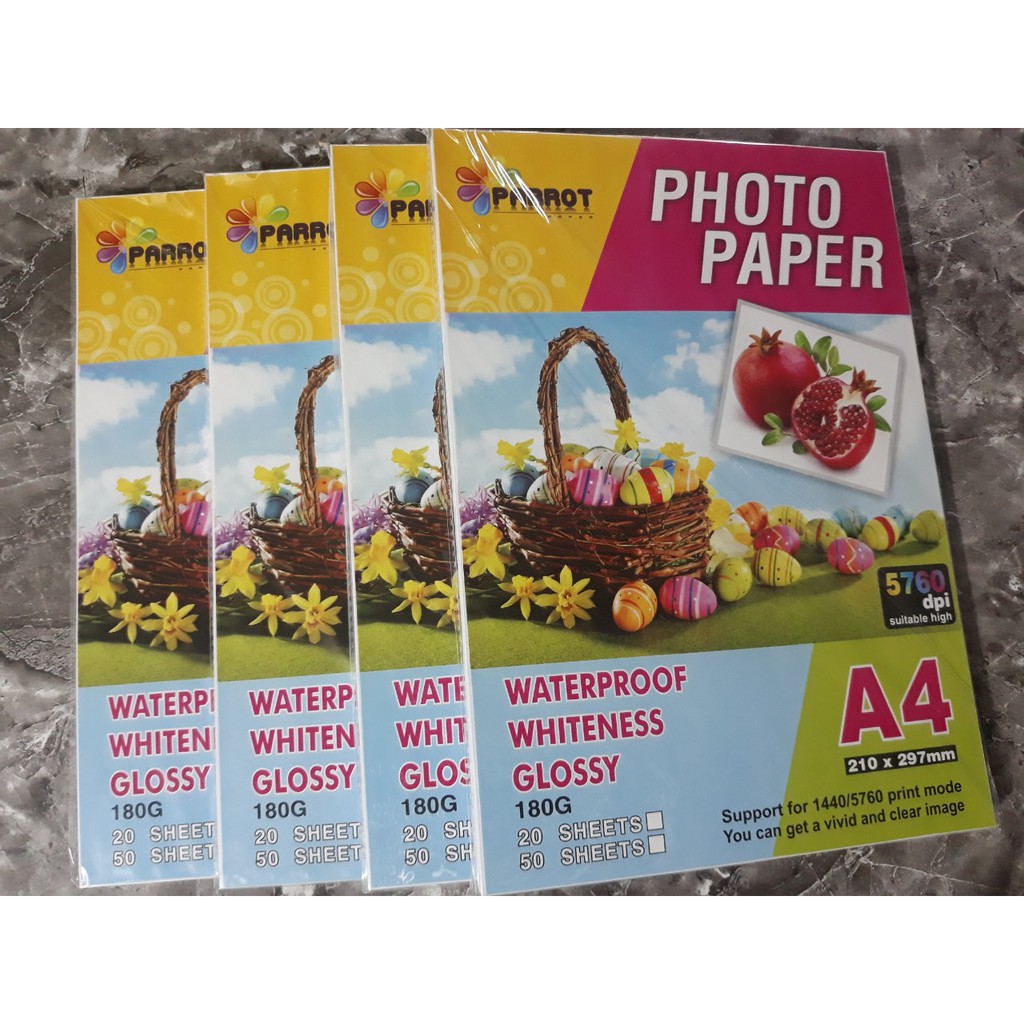 Giấy in ảnh A4 1 mặt bóng (100 tờ/xấp), giấy in ảnh parot | Shopee Việt Nam