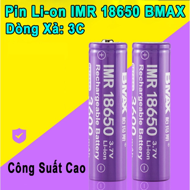 Cell Pin 18650 3.7V Li-ion 3600 mAh Chính Hãng Pin Sạc BMAX | Shopee ...