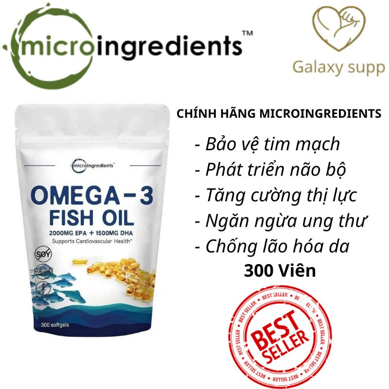 MICRO INGREDIENTS OMEGA 3 FISH OIL DẦU CÁ HÀM LƯỢNG CAO TĂNG CƯỜNG SỨC ...