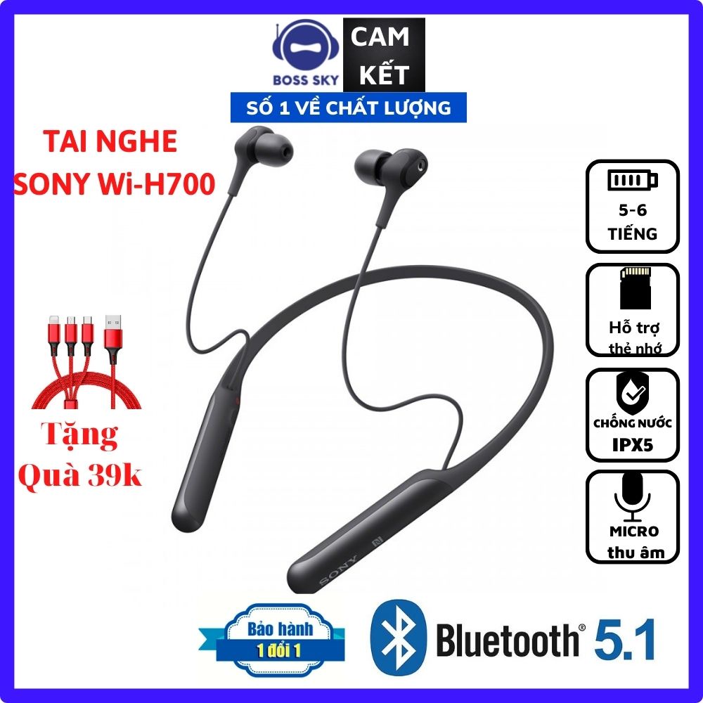 Tai Nghe Bluetooth SONY H700 Quàng Cổ Bass Mạnh Pin Trâu Có Mic , Âm ...