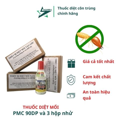 Thuốc diệt mối tận gốc PMC 90DP và 3 hộp nhử hiệu quả cao, dễ sử dụng ...