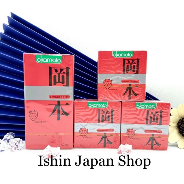 Bao Cao Su Okamoto Skinless Skin Strawberry Hương Dâu nhật bản | Shopee ...
