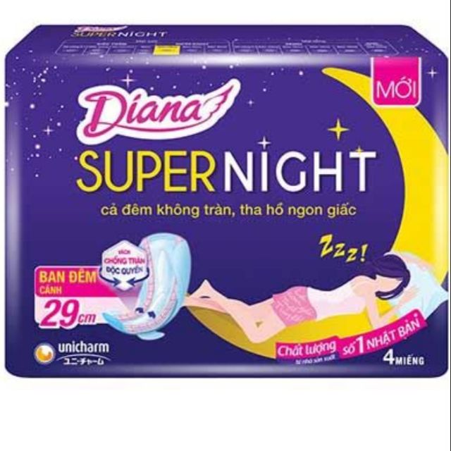 Băng vệ sinh Diana ban đêm 4 miếng (29cm) | Shopee Việt Nam