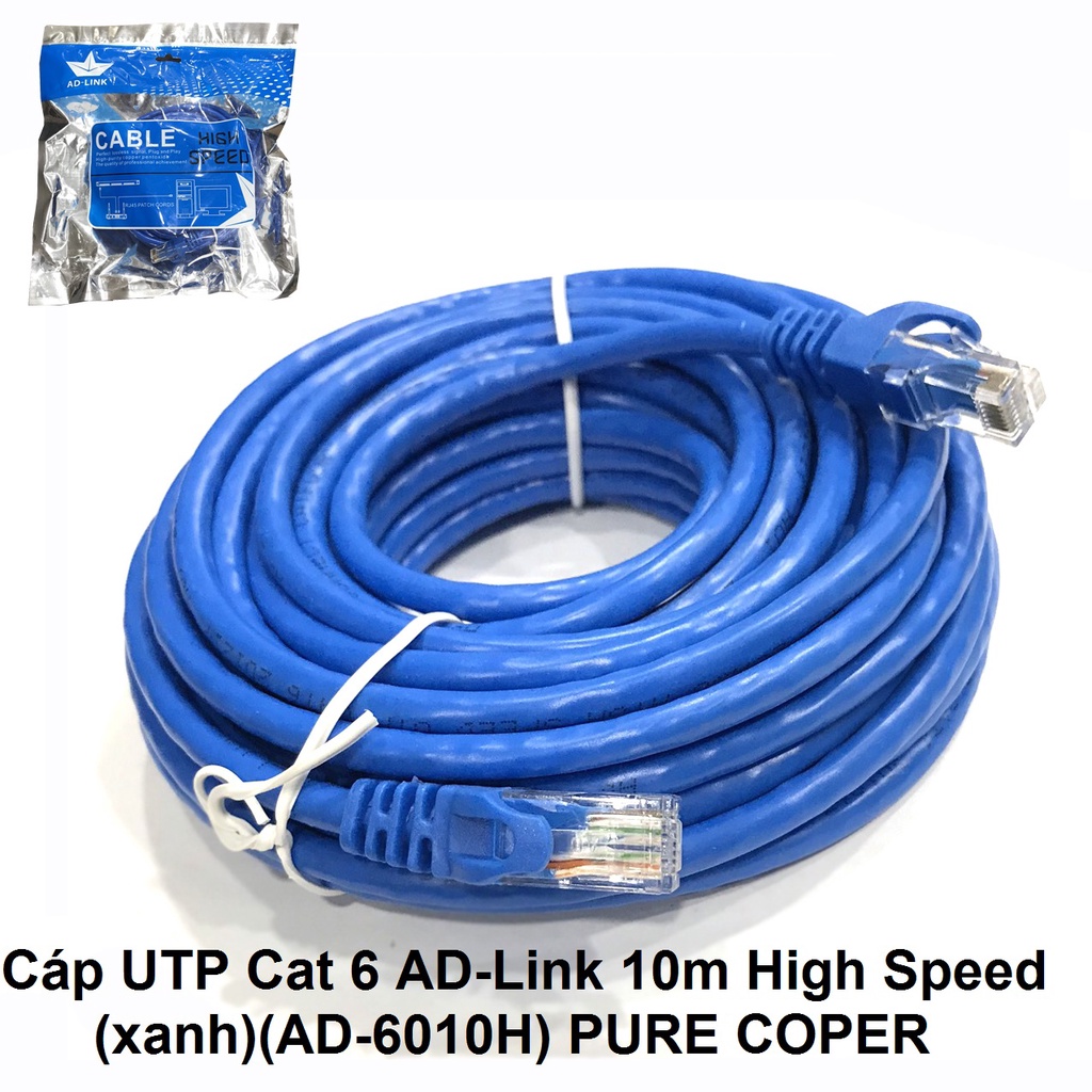 CÁP UTP CAT 6 AD-LINK HIGH SPEED (XANH)- 10M, 15M, 20M, 30M, 50M ...