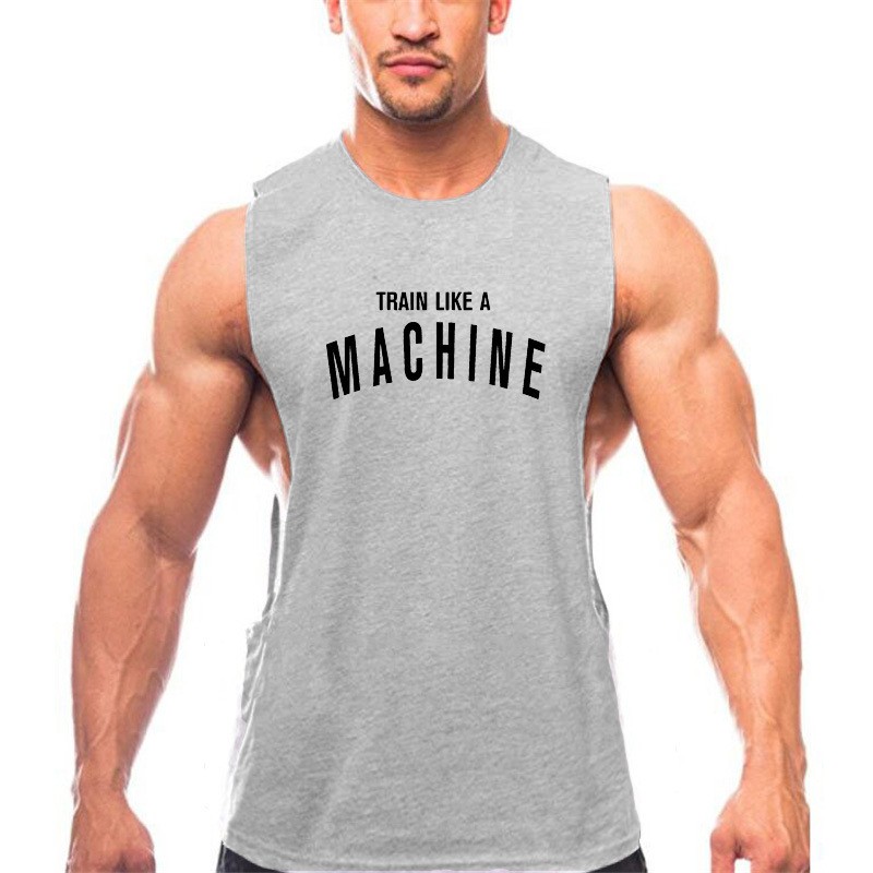 ÁO GYM NAM TANK TOP LOGO "TRAIN LIKE A MACHINE" HÀNG QUẢNG CHÂU ...