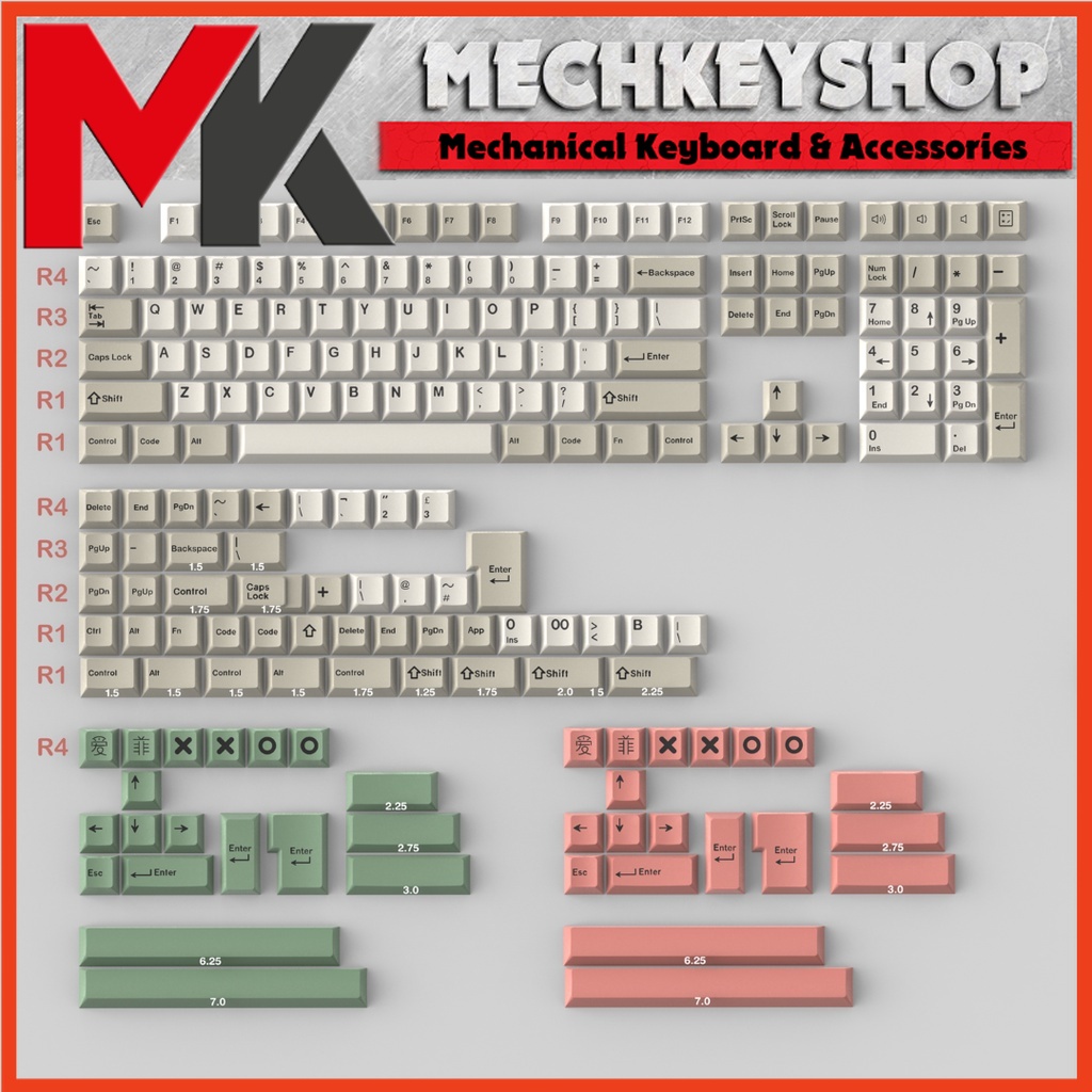 Bộ nút bàn phím keycap CMK Aifei 9009 ABS double shot | Shopee Việt Nam