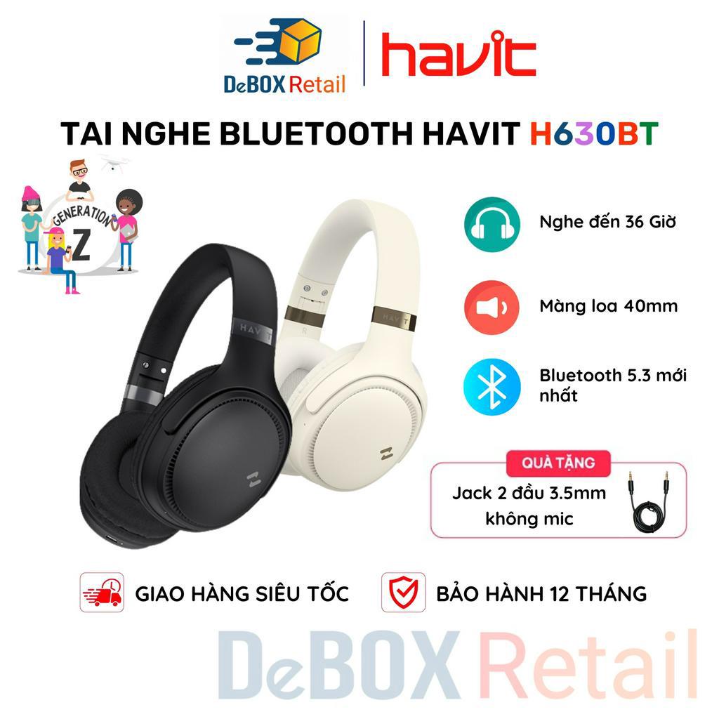 Tai Nghe Bluetooth Headphone HAVIT H630BT, Driver 40mm, BT 5.3, Gập Tiện Lợi, Nghe Đến 36H ...