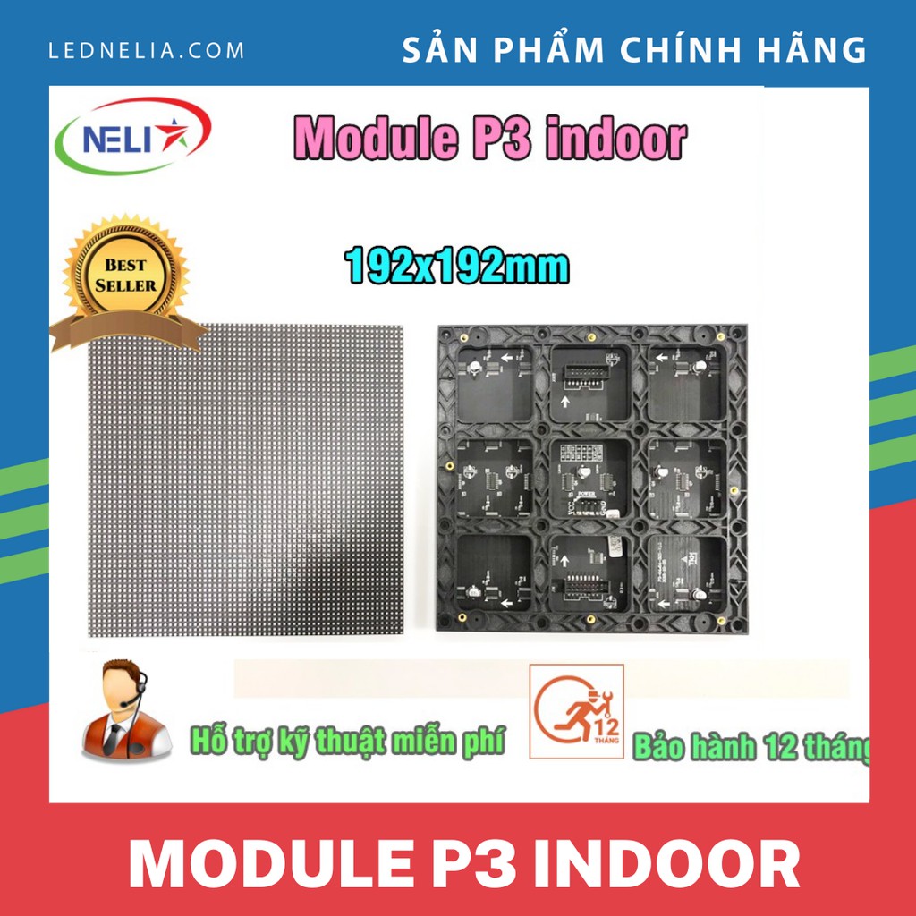 Module LED p3 indoor kích thước 192x192mm chuyên làm màn hình LED trình ...