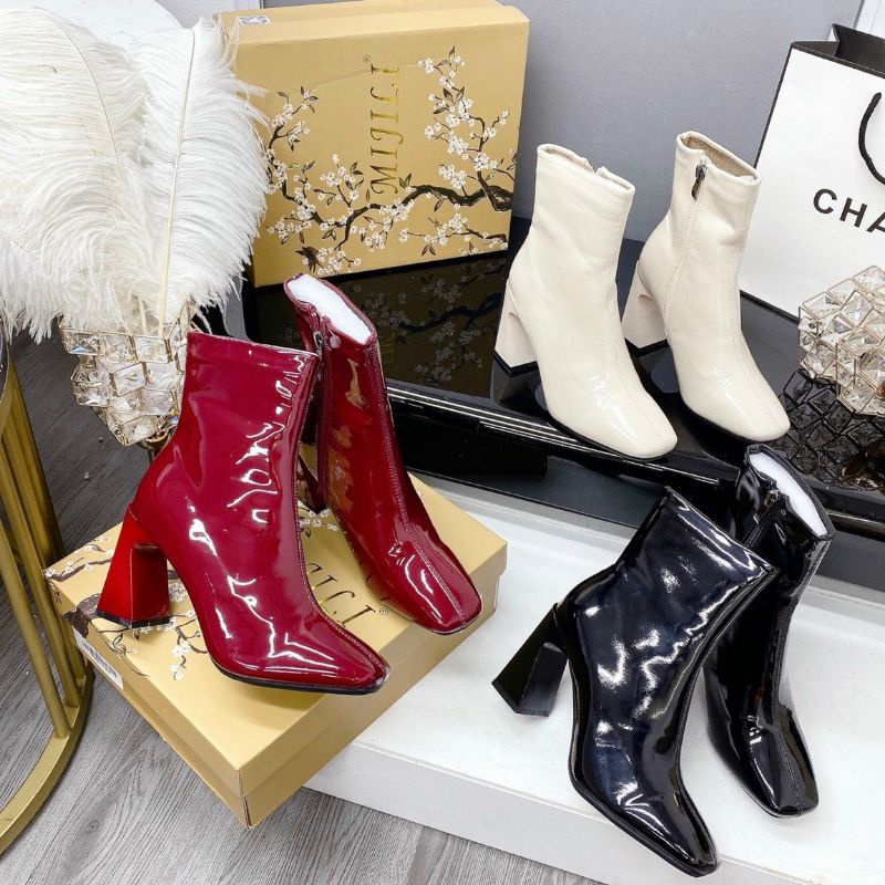 tu Boot Gót Vát 9p Cổ Cao Da Bóng Mềm Êm Fullbox Cao Cấp | Shopee Việt Nam