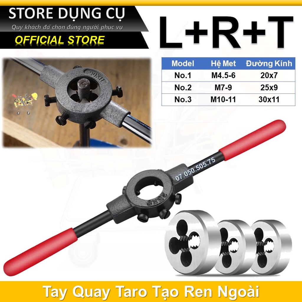 M4.5-M16 Tay quay taro tạo ren ngoài L+R+ Taiwan, Tay quay bàn ren ngoài LRT, dụng cụ gắn bàn ...