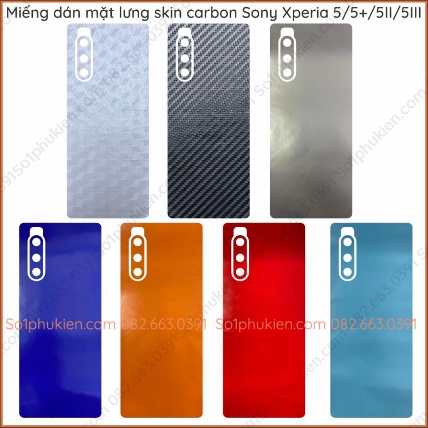Miếng dán mặt lưng kèm cam skin carbon Sony Xperia 5 / 5+ (5 plus) / 5 ...
