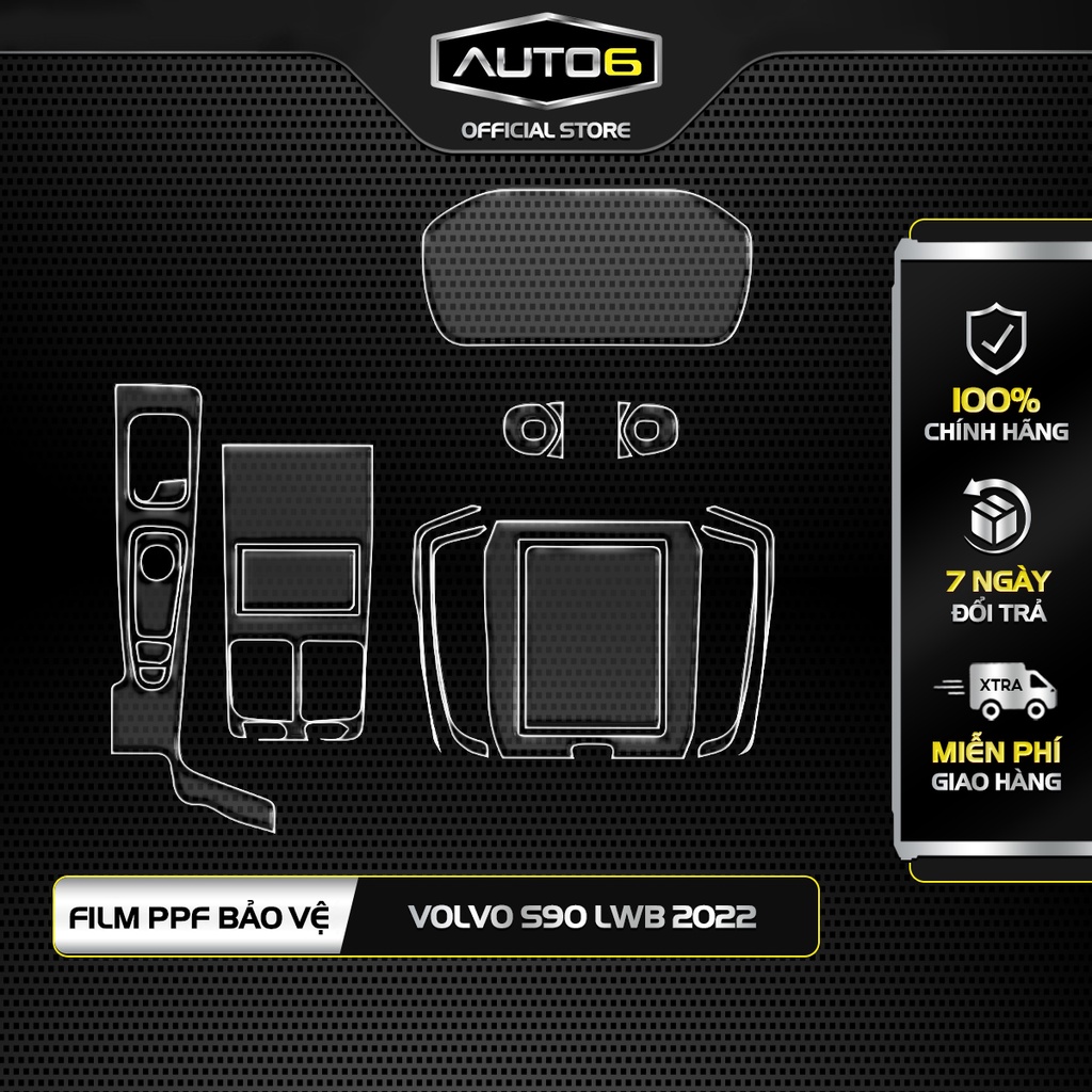 VOLVO S90 lWB 2022-2024: Film PPF trong suốt dán xe chống xước và che mờ vết xước nội thất ô tô ...