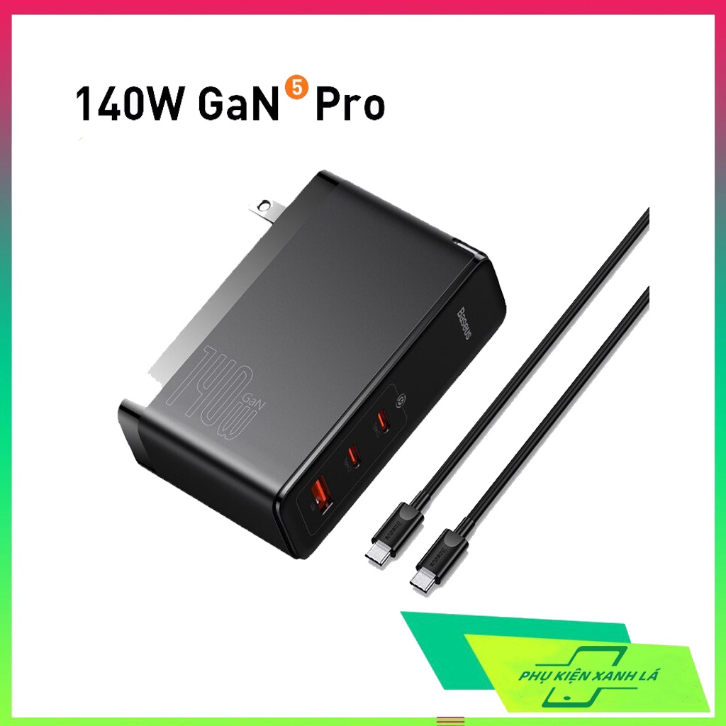 Bộ Sạc Nhanh Baseus GaN5 Pro 140W 1 USB + 2 Type-C PD3.1 dành cho máy tính bảng, laptop,macb00k ...