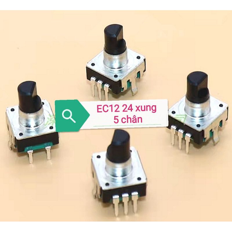 Núm xoay encoder EC12 3 chân không có công tắc, 5 chân 24 xung có công ...