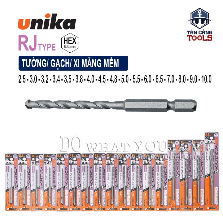 Mũi Khoan Tường Unika RJ Chuôi Dài Lục Giác ( Nhiều Kích Thước ) | Shopee Việt Nam