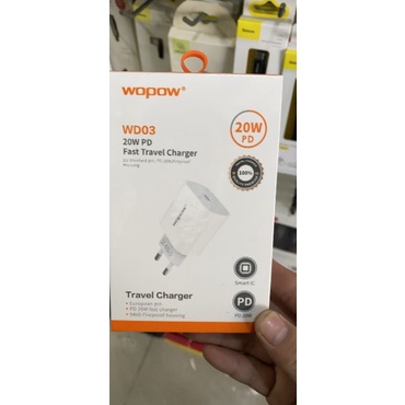 Củ sạc điện thoại type-C wopow 20w nhanh cấp tốc dành cho các dòng máy ...