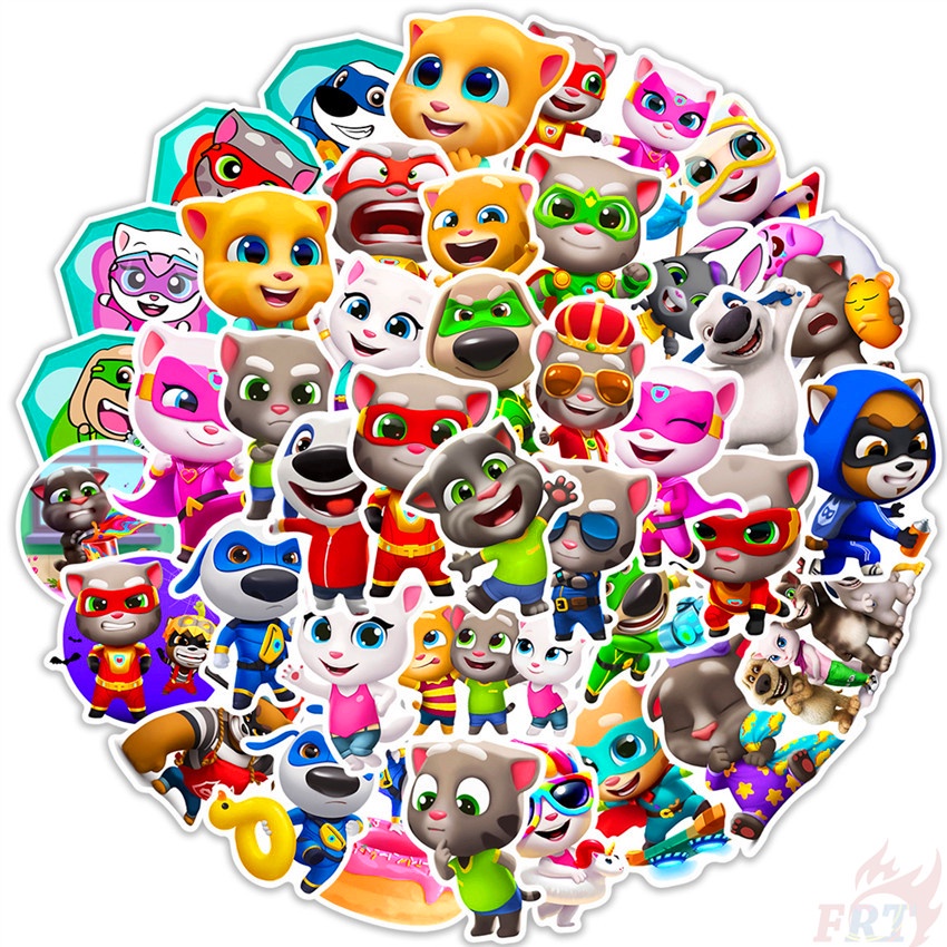50Pcs/Set Talking Tom And Friends Series 01 Stickers DIY Waterproof ...