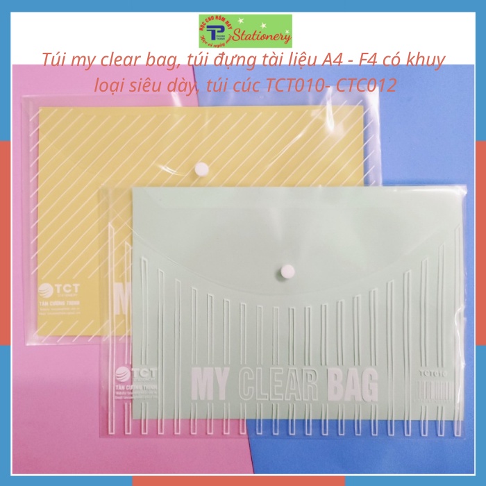 Combo 3 Túi Cúc Bìa Nút đựng Tài Liệu Giấy Kiểm Tra Tct Khổ A4 Khổ