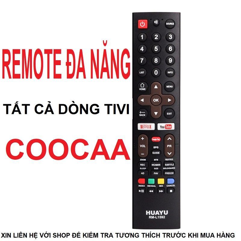 Remote điều khiển tivi COOCAA smart RM-L1592, dùng cho tất cả các đời ...