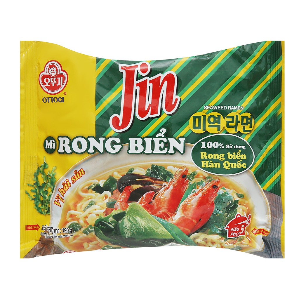 Mỳ Hàn Quốc, Mỳ rong biển vị hải sản Ottogi 120g (5 gói/lốc) | Shopee ...