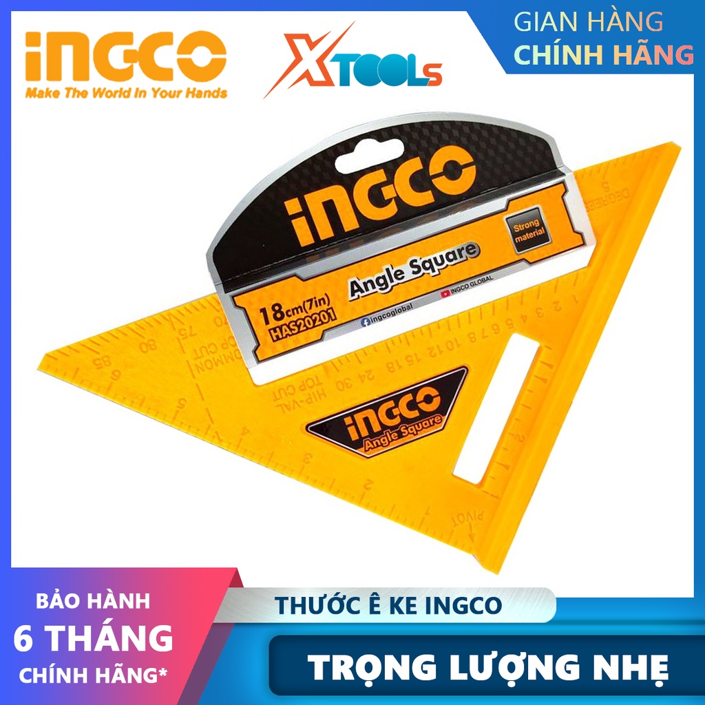 Thước ê ke INGCO HAS20201 | Thước đo góc vuông kích thước 7 inch * 7 ...