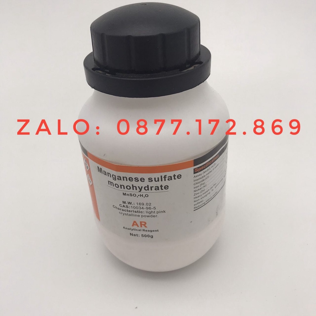 Hoá chất MnSO4.H2O manganese sulfate monohydrate lọ 500g mangan sulfat ...
