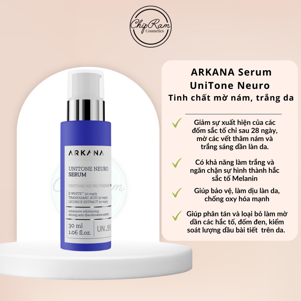 UNITONE NEURO SERUM MỜ THÂM, TRẮNG DA ARKANA 30ML | Shopee Việt Nam