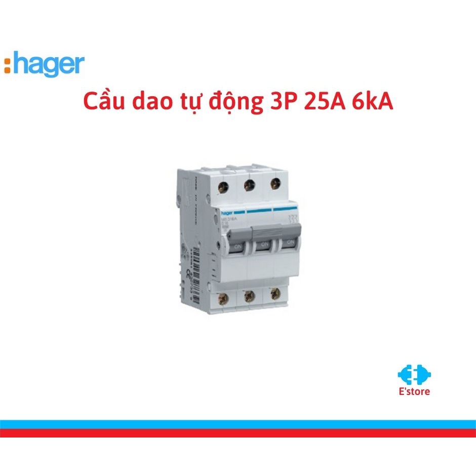 Cầu dao tự động Hager 3P 25A 6kA, MCB 3P 6kA C-25A 3M (Chính hãng) | Shopee Việt Nam