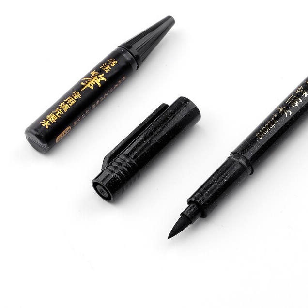 Bộ bút cọ calligraphy Baoke + hộp mực viết brush lettering, thư pháp ...