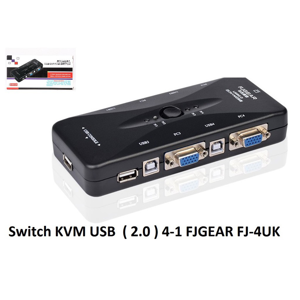 Bộ KVM Switch 4-1 FJGEAR USB (FJ-4UK) | Shopee Việt Nam