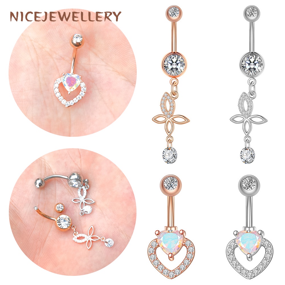 1 Khuyên RốN HìNh BướM ĐíNh Đá BằNg ThéP Không Gỉ 316L 14G | Shopee Việt Nam