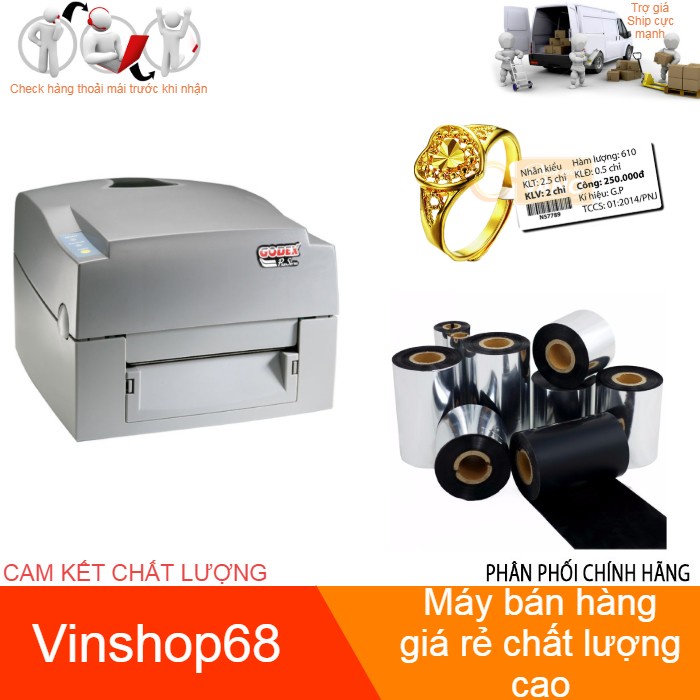 Combo TV01 trọn bộ máy in tem nhãn vàng bạc trang sức: Máy in Godex ...