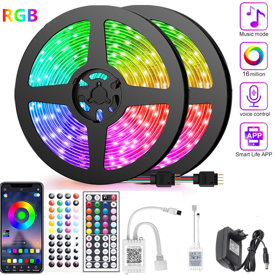 Dây Đèn LED 5M 10M 15M 20M 600LEDS LED RGB SMD 5050 2835 Có Điều Khiển ...