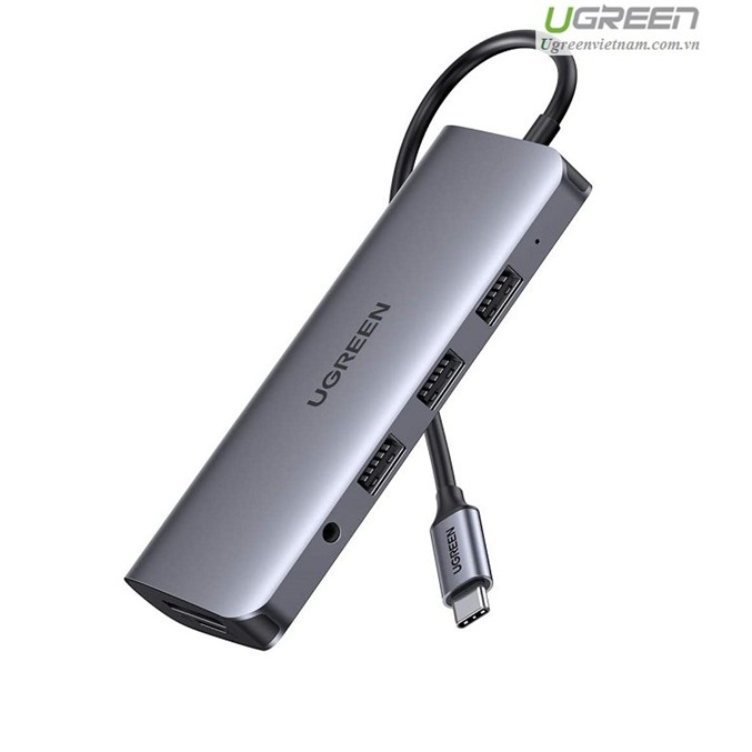 Bộ chuyển đổi USB C to HDMI + VGA + LAN 1Gbps + Hub USB3.0 + SD/TF ...