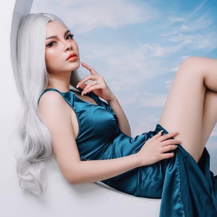 HH46 Tóc giả cả đầu xoăn dài màu khói bạch kim | Shopee Việt Nam