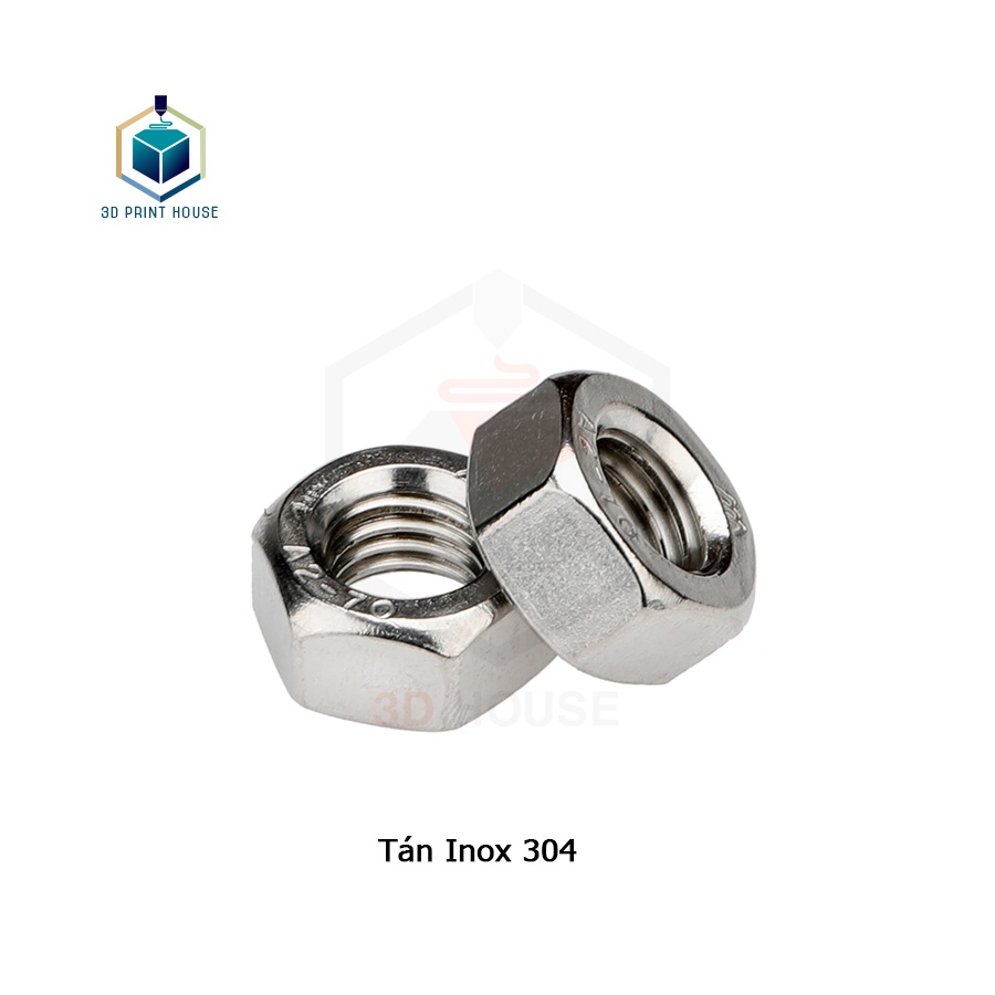 Tán Dẹp Ecu Inox 304, thép thôi, thép mạ Cho ốc M3, M4, M5, M6, M8 Set 10 con đai ốc inox loại ...