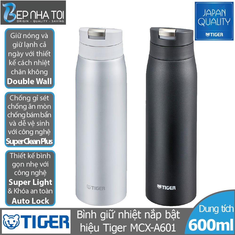 Bình giữ nhiệt Tiger nắp bật MCX-A601 (600ml) - Hàng chính hãng | Shopee Việt Nam