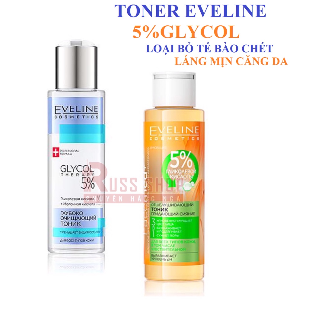 Toner Eveline 5% Glycolic Acid - Glycol Therapy Thu Nhỏ Lỗ Chân Lông ...