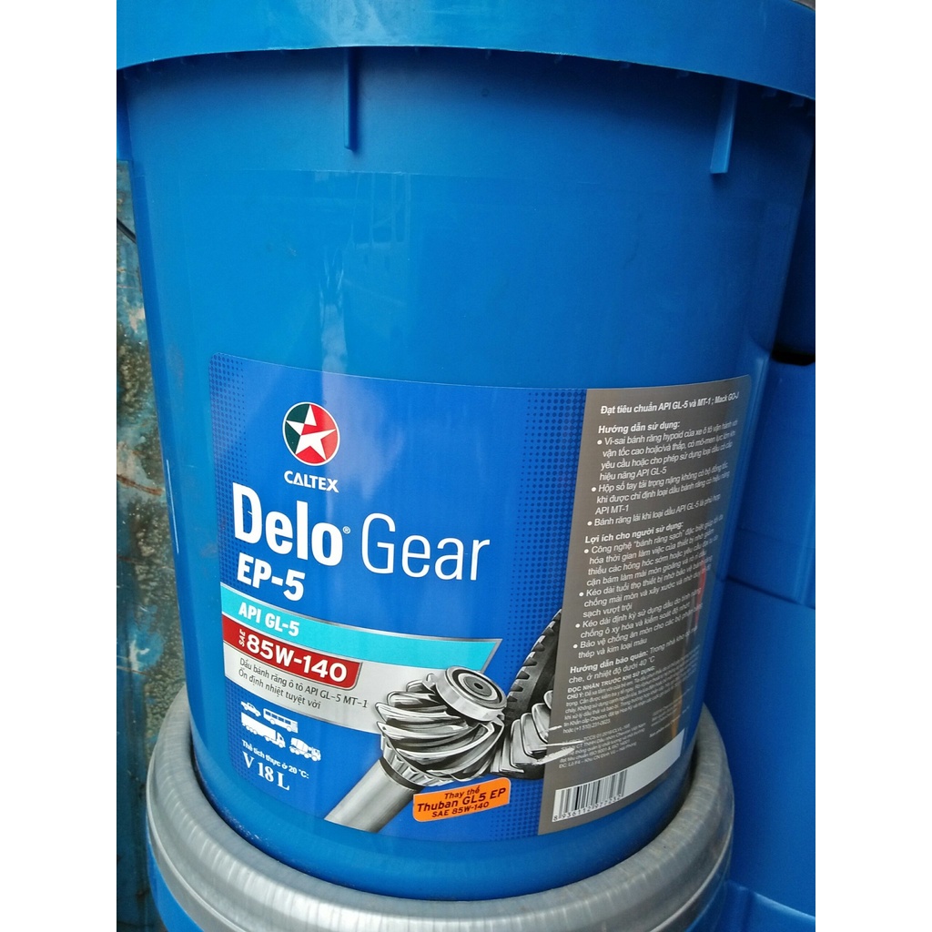DẦU CẦU HỘP SỐ ĐA CẤP CALTEX Delo Gear EP5 SAE 85W-140/18L | Shopee Việt Nam