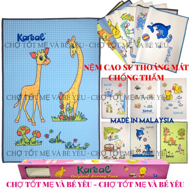 NỆM CAO SU CHỐNG THẤM THOÁNG MÁT CHO BÉ KAREAL MALAYSIA ( NHIỀU MẪU ...
