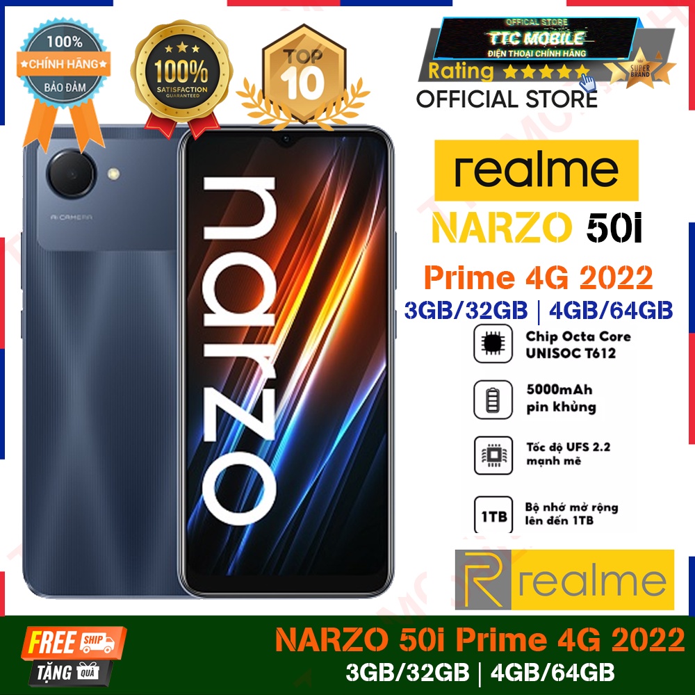 Điện Thoại Điện thoại Realme Narzo 50i Prime 2022 4GB|64GB-Chính hãng | Shopee Việt Nam