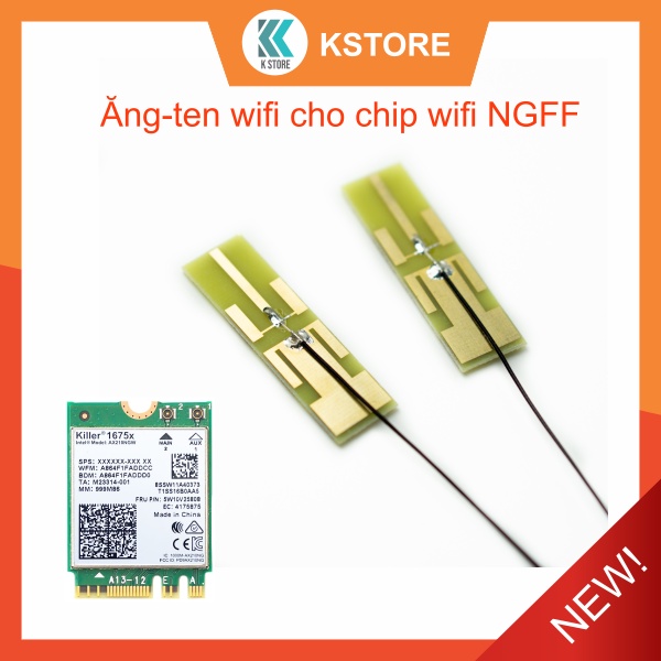 Bộ dây ăng ten wifi - ăngten wifi 2 băng tầng chuẩn MHF4 - antenna dual ...